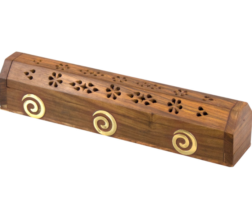 Energy Spiral Wood Incense Storage Box – Kuantum Life