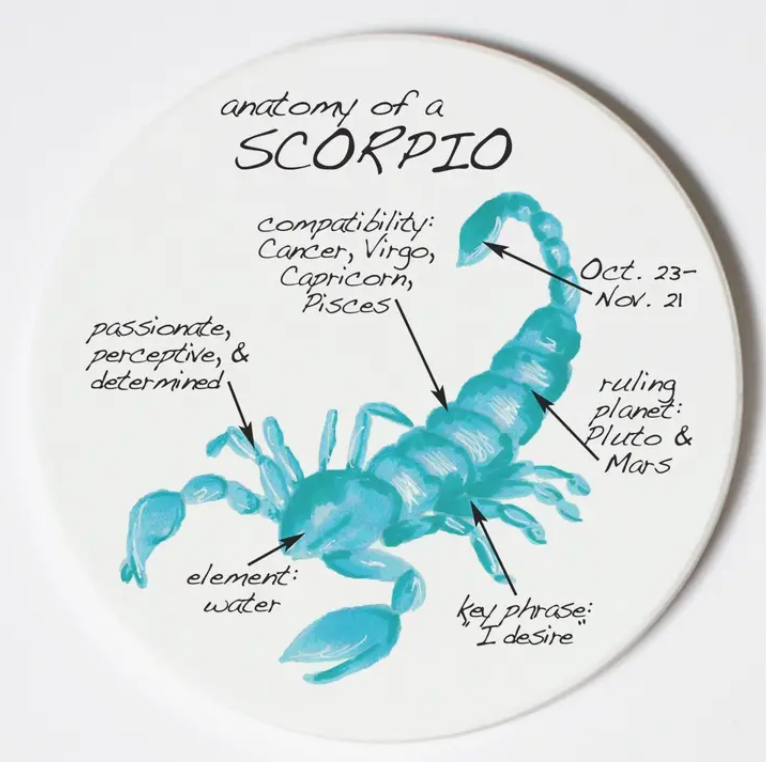 Scorpio Zodiac Anatomy Coasters - Kuantum Life
